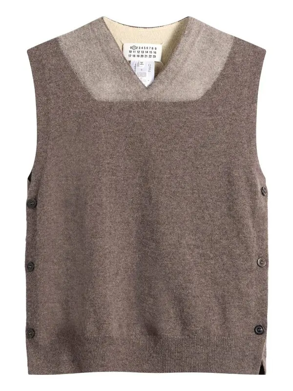 MAISON MARGIELA Fuse Knit Sleeveless Top - Mud/ecru