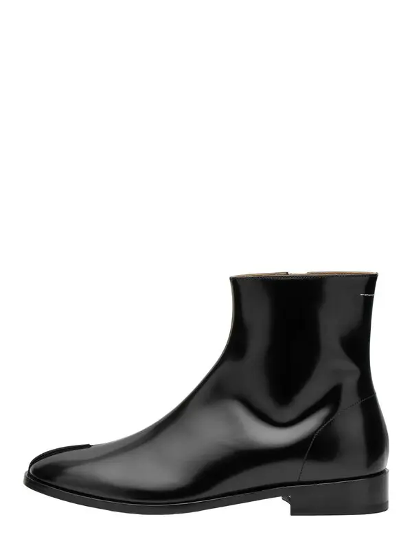 MAISON MARGIELA Leather Ankle Boots With Side Zip - Black