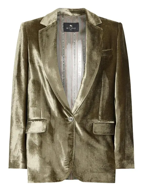 Etro Velvet Blazer - Green