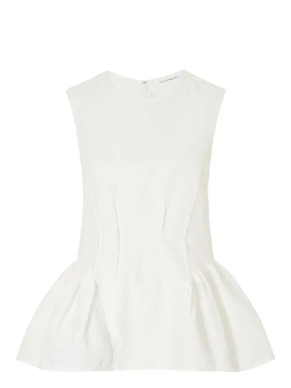 Cecilie Bahnsen Matelassé Cotton-blend Blouse - White