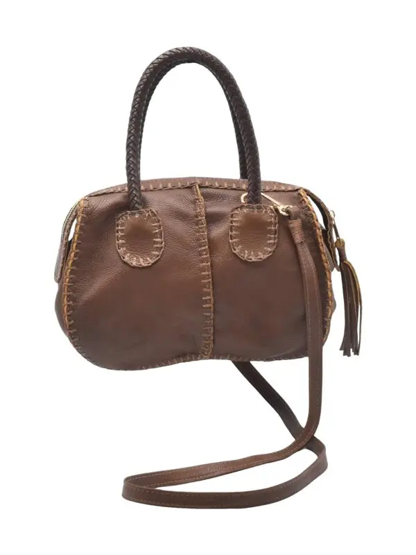 Carlos Falchi Mini Barrel Duffle Bag - Brown
