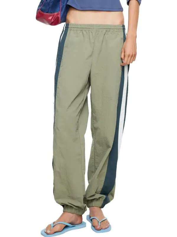 Lioness Aniston Striped Nylon Track Pants - Khaki