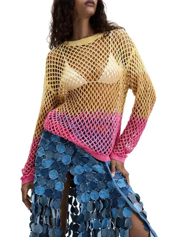 Desigual Open Stitch Ombre Pullover - Multi