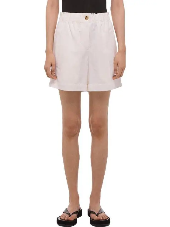 Helmut Lang Cotton & Linen Blend Shorts - White