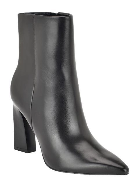 Nine West Todaye Bootie With Sculptural Block Heel And Pointed Toe - Black
