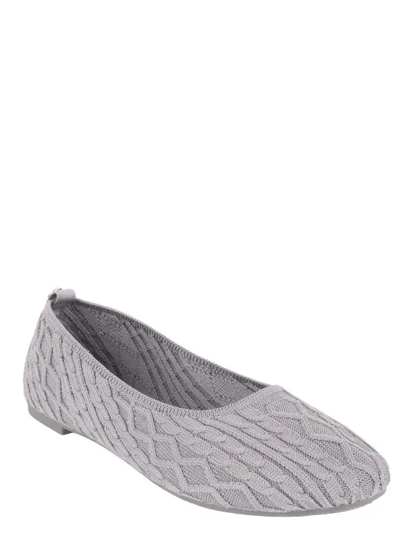 Tahari Cannes Cable Knit Ballet Flat - Grey