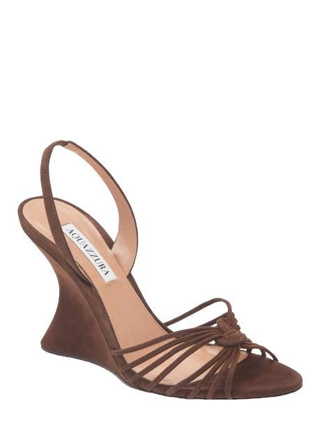 AQUAZZURA Serenity Slingback Wedge Sandals - Espresso