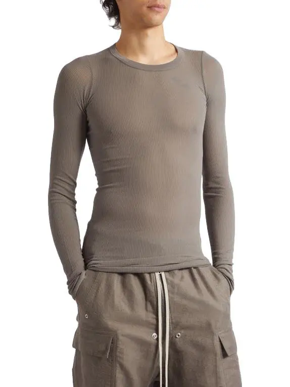Rick Owens Rib Long Sleeve T-shirt - Dust