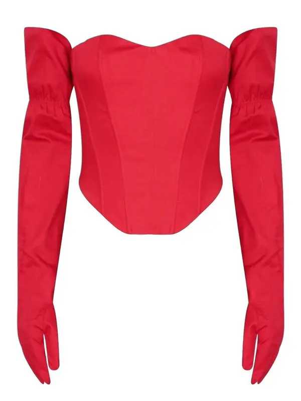 LONDON ATELIER BYPRODUCT Sweetheart Corset With Long Gloves - Red