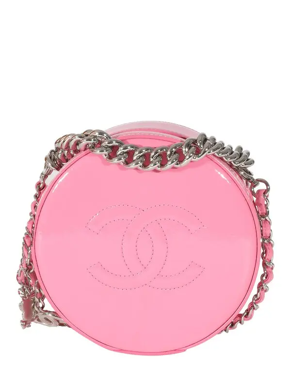 Chanel Glazed Calfskin Round Bag - Pink