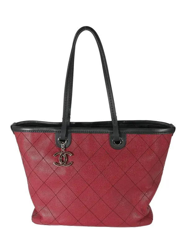 Chanel Quilted Caviar Tote - Red