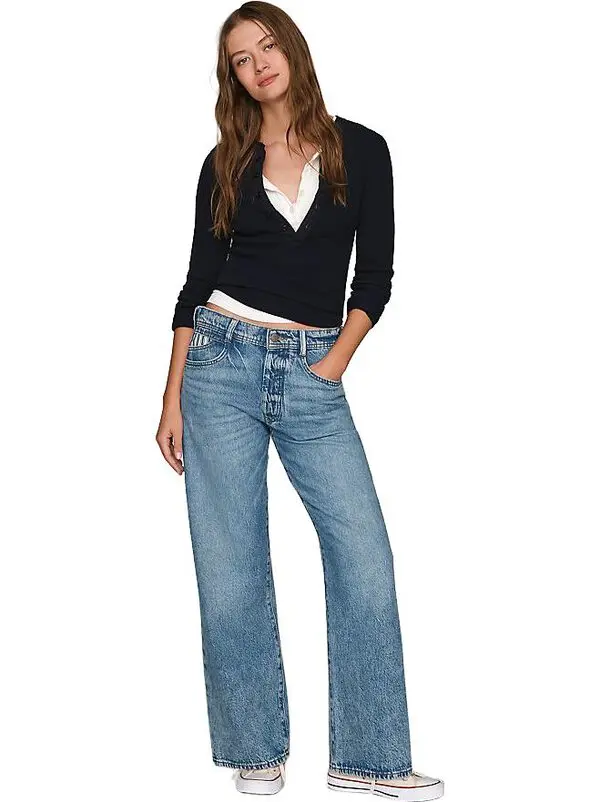 PILCRO Celeste Boyfriend Uncuffed Mid-rise Relaxed Jeans - Medium Denim