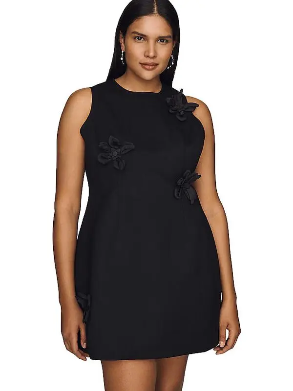 MAUDE CLUB Sleeveless Embellished Mini Dress - Black