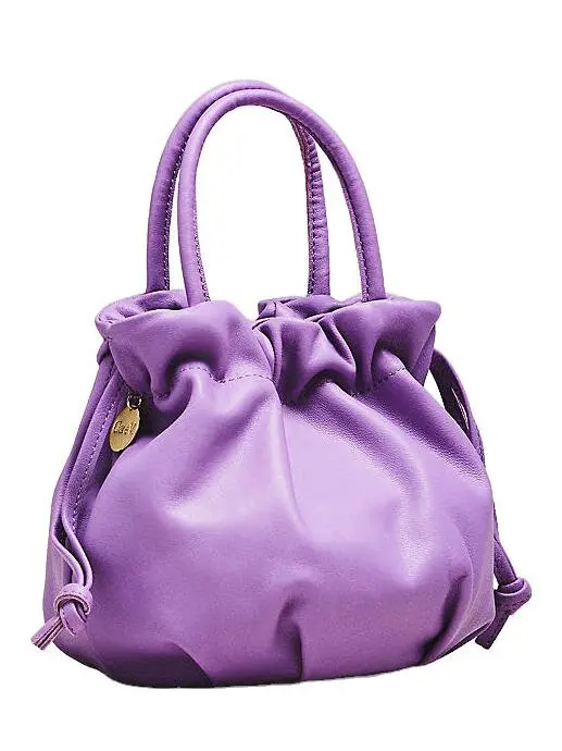 Clare V. Emma Italian Leather Satchel - Jacaranda