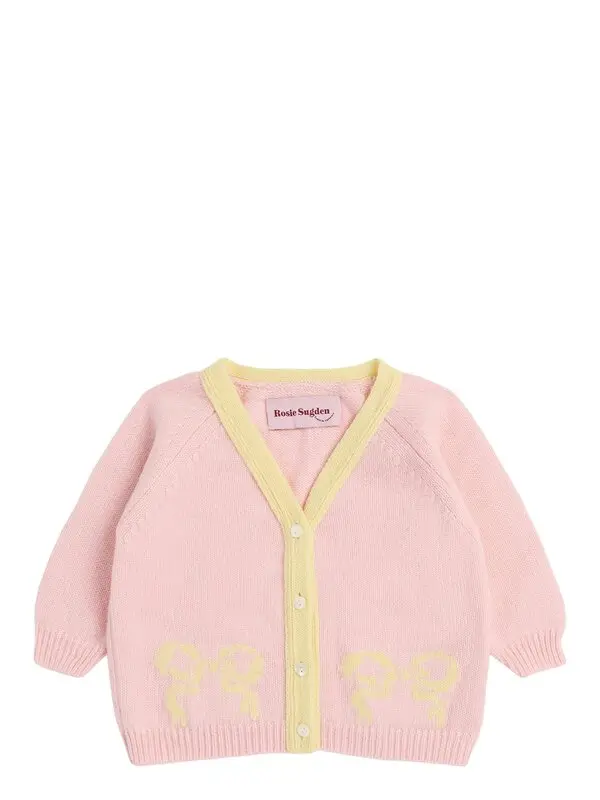 Rosie Sugden Cashmere Cardigan With Bow Detail - Pink