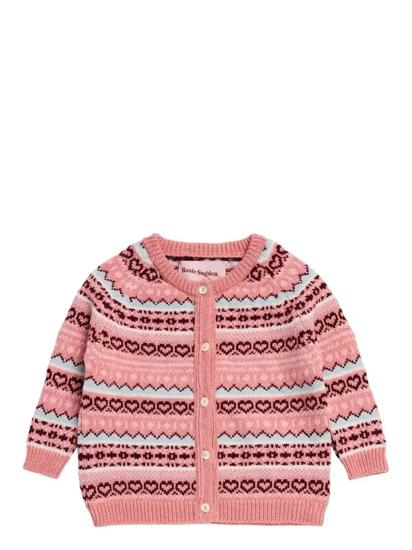 Rosie Sugden Three-ply Cashmere Fair Isle Cardigan - Pink