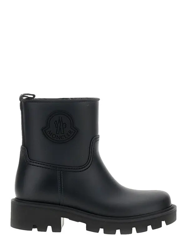 Moncler Kickstream Waterproof Pvc Rain Boots With Lug Sole - Black