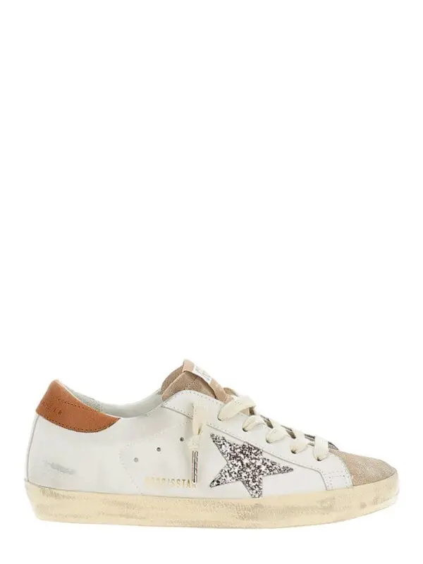 GOLDEN GOOSE Super Star Distressed Leather Sneakers - White