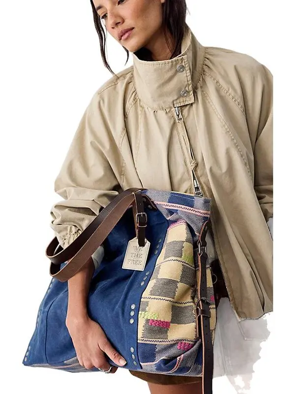 Free People Patchwork Tote Bag - Blue
