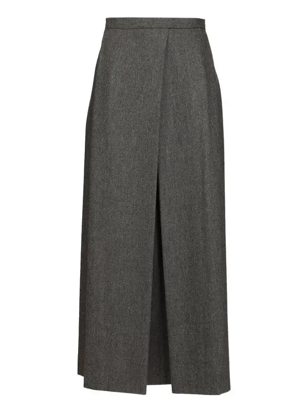 Emporio Armani Midi-length Pleated Skirt - Grey
