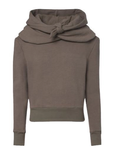Magda Butrym Cotton-blend Jersey Hoodie With Knotted Hood Detail - Grey