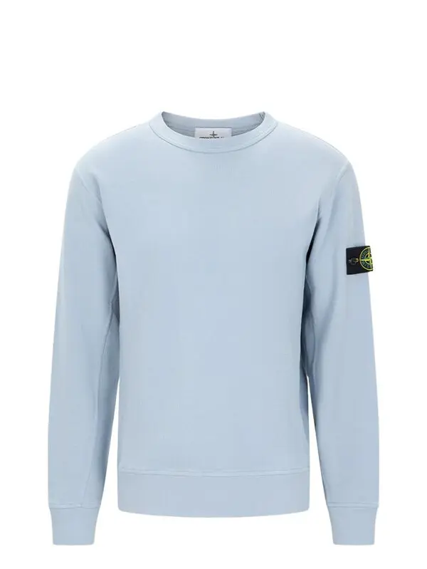 Stone Island Logo-patch Crewneck Sweatshirt - Ash Grey