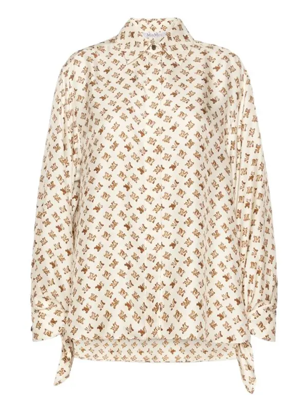 Max Mara Monogrammed Long-sleeved Shirt - White