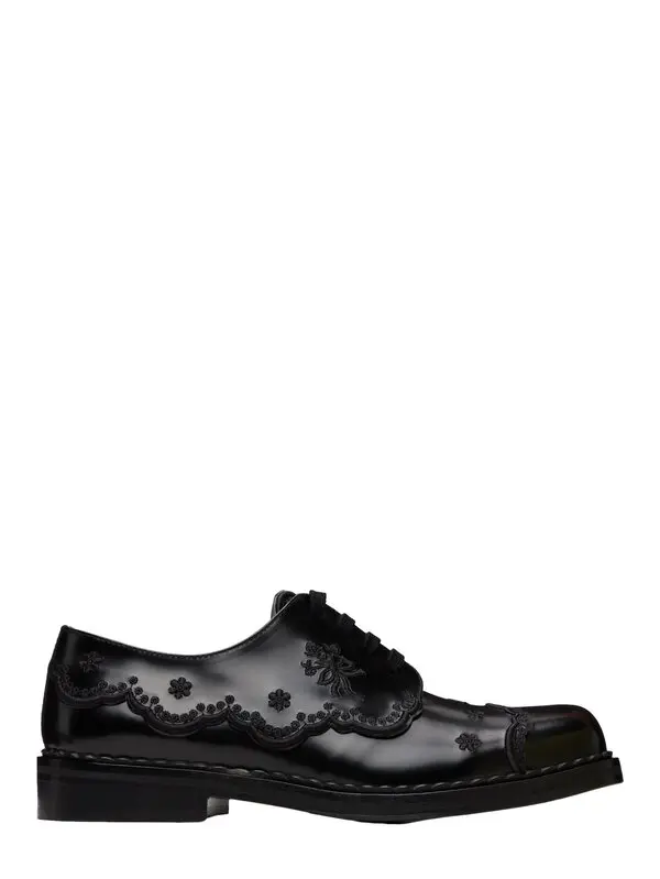 Simone Rocha Floral Lace Brogues - Black