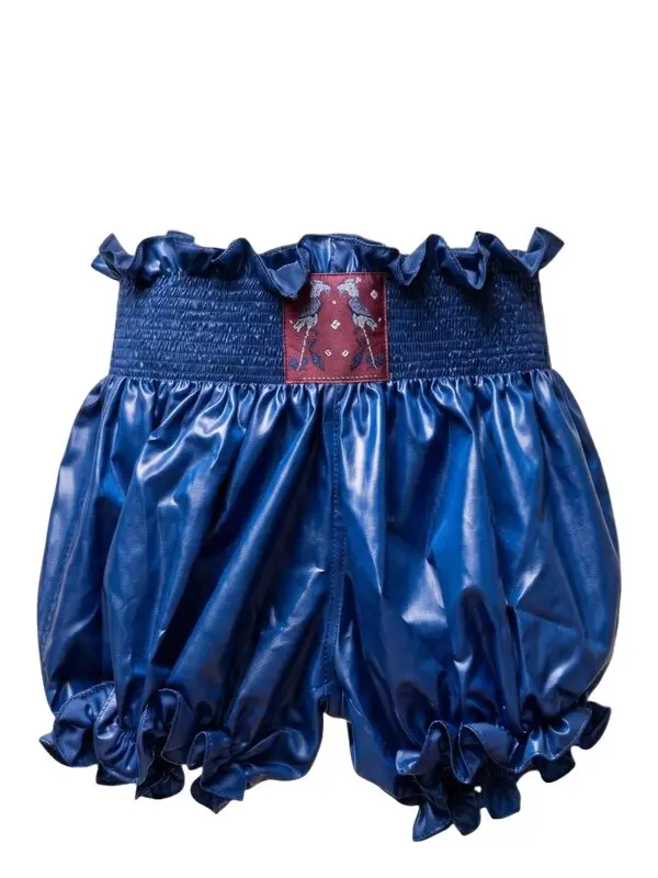 CONNER IVES Ruffled Bloom Shorts - Blue