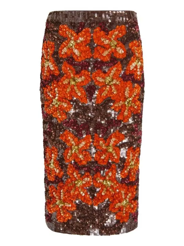 P.a.r.o.s.h Longuette Full Sequins Skirt - Red