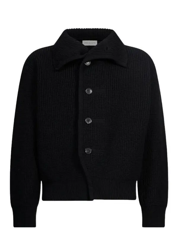 Dries Van Noten Long-sleeve Ribbed Cardigan - Black