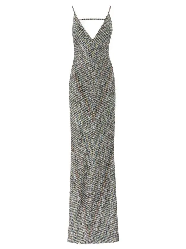 Missoni Long Dress With Sequins And Open Back - Multicoloured