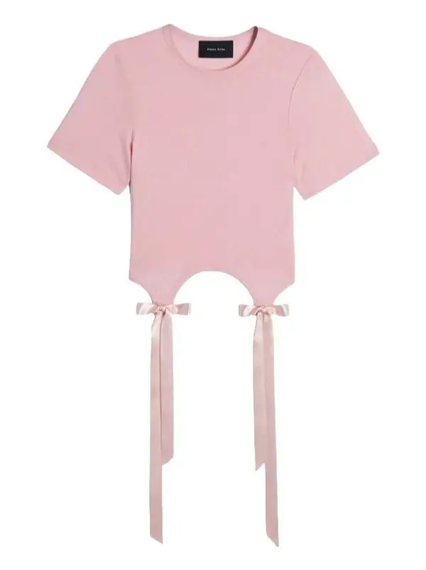 Simone Rocha Cutout T-shirt With Bow Detail - Pink