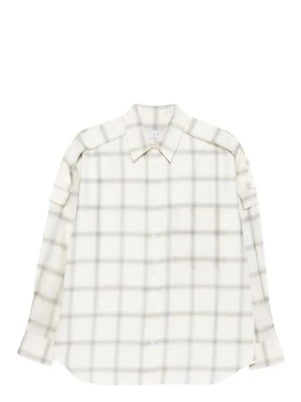 IRO PARIS Long-sleeved Checkered Shirt - Ecru Grey