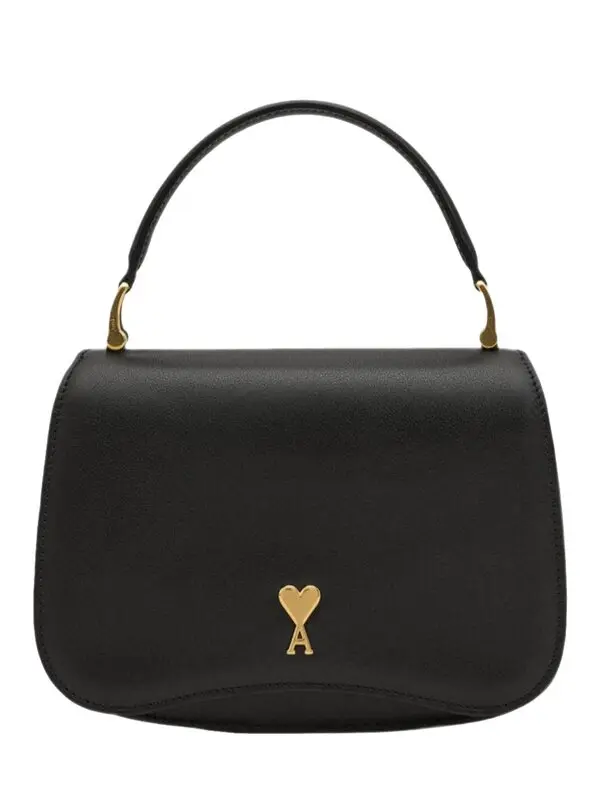 AMI Paris Flap Shoulder Bag - Black
