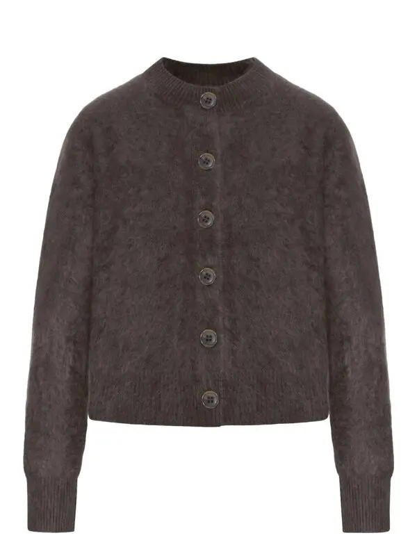LISA YANG Long-sleeve Knit Cardigan - Dark Fern Brushed
