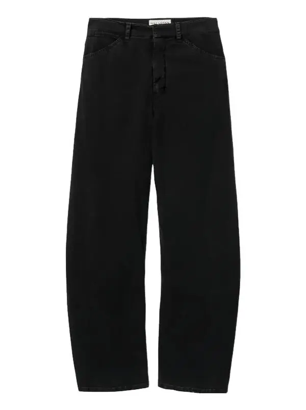 NILI LOTAN Barrel Leg Pants With Belt Loops - Black