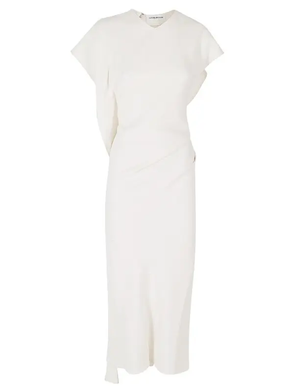 Victoria Beckham Drape-detail Midi Dress - No