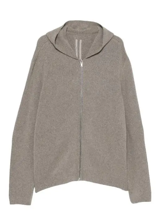 Rick Owens Long Sleeved Zip-up Hoodie With Ribbed Details - No