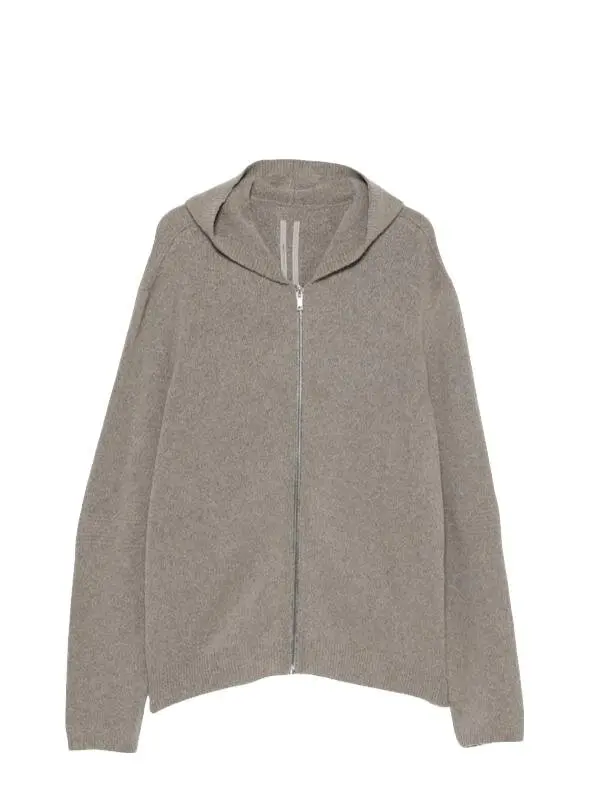Rick Owens Zip-up Hoodie With Ribbed Details - Nude