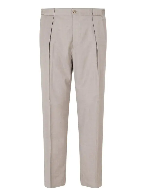 BRIGLIA 1949 Straight-leg Button-detail Trousers - Beige
