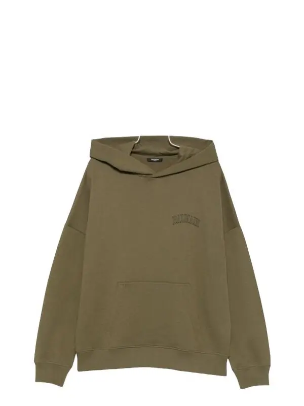 Balmain Embroidered Logo Hooded Sweatshirt - Green