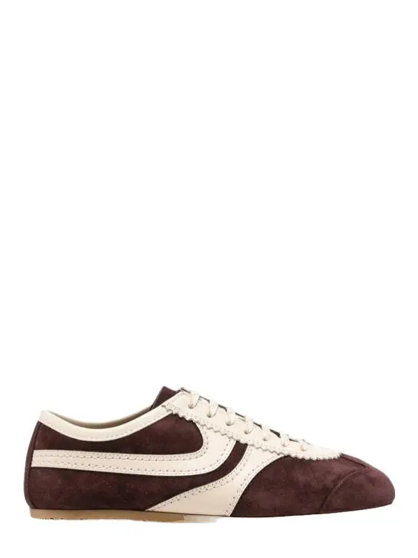 Dries Van Noten Suede Panel Round Toe Lace-up Sneakers - Brown