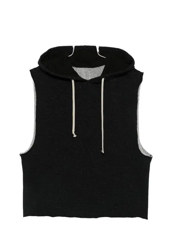 Rick Owens Sleeveless Drawstring-hood Hoodie - Black