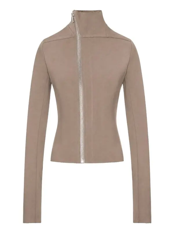 Rick Owens Long Sleeve Zip Up Jacket - Nude