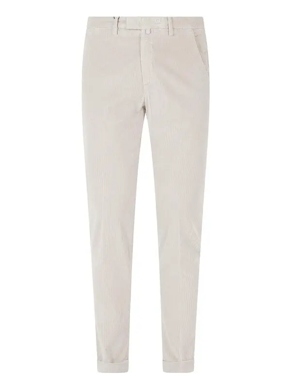 BRIGLIA 1949 Straight Leg Corduroy Trousers - White