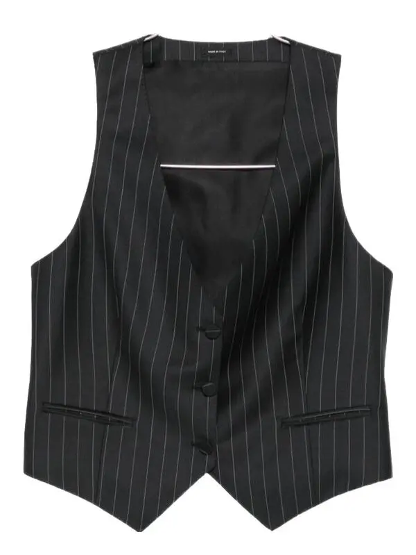 TOM FORD Striped Vest - Black