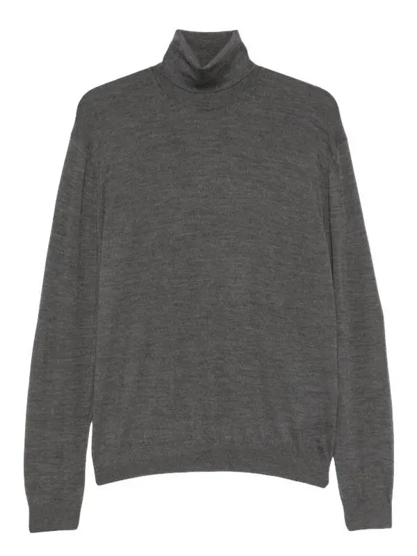 Malo Ribbed Turtleneck Sweater - Grey