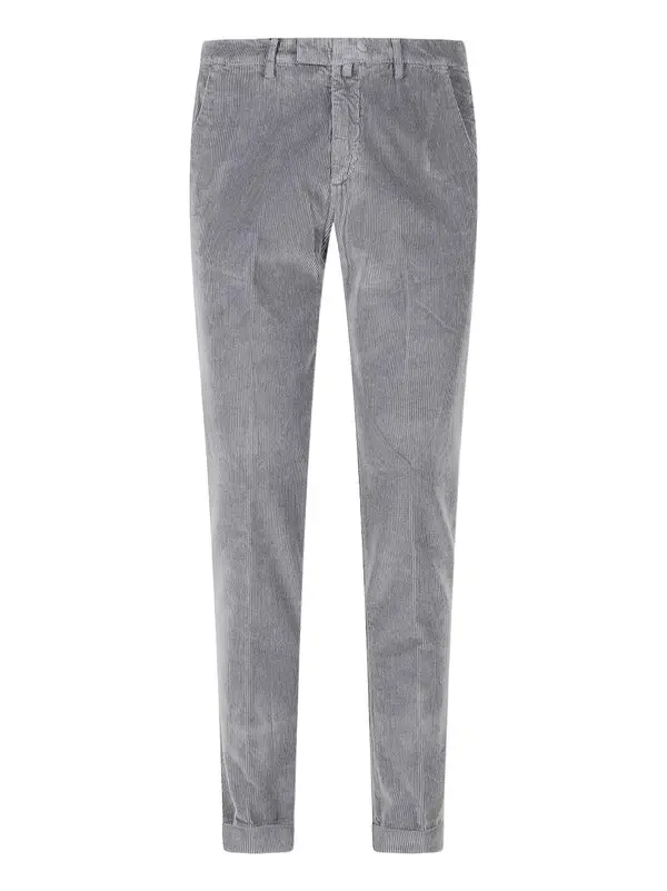 BRIGLIA 1949 Corduroy Trousers With Belt Loops - Gray