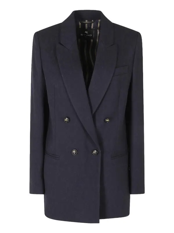 Etro Long-sleeve Double-breasted Blazer - Black